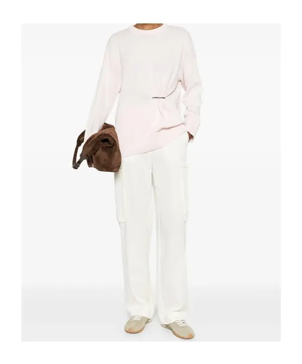 TWINSET Gathered Sweater With Front Pleating - White