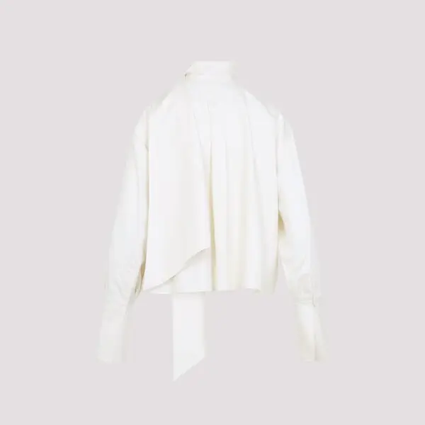 Celine Cropped Silk Twill Lavalliere Shirt
