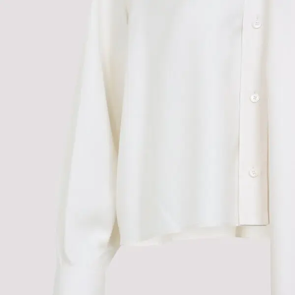 Celine Cropped Silk Twill Lavalliere Shirt