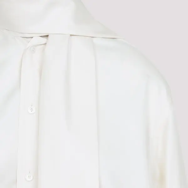 Celine Cropped Silk Twill Lavalliere Shirt
