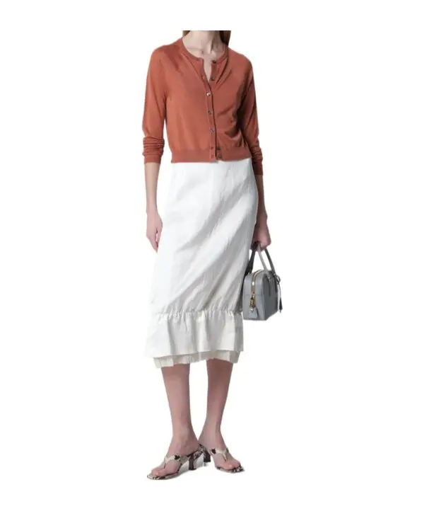 ROBERTO COLLINA Cashmere And Silk Cardigan - Brick