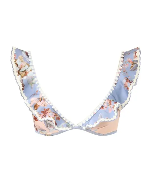 Zimmermann Awaken Crochet Tri Bikini Top - Spliced Print