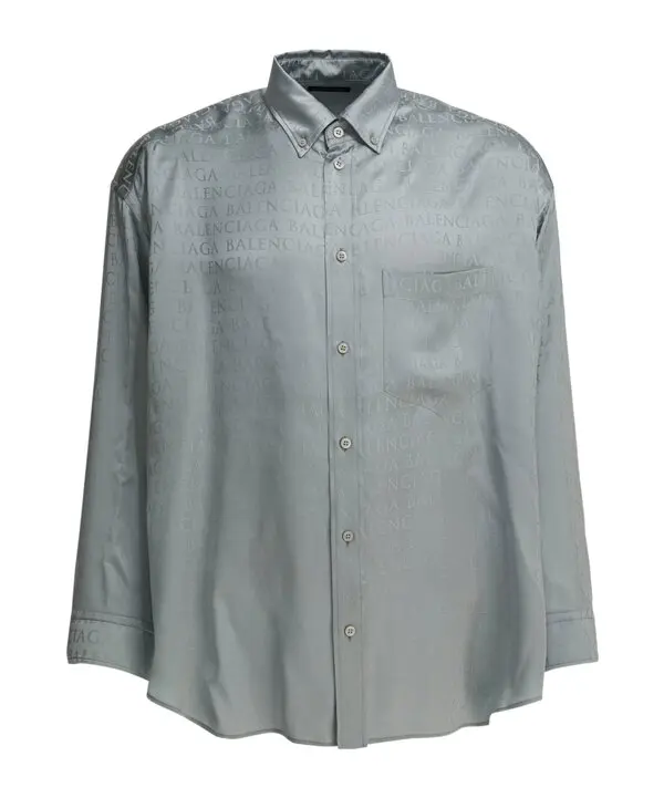 Balenciaga Monogrammed Long Sleeve Shirt - Grey