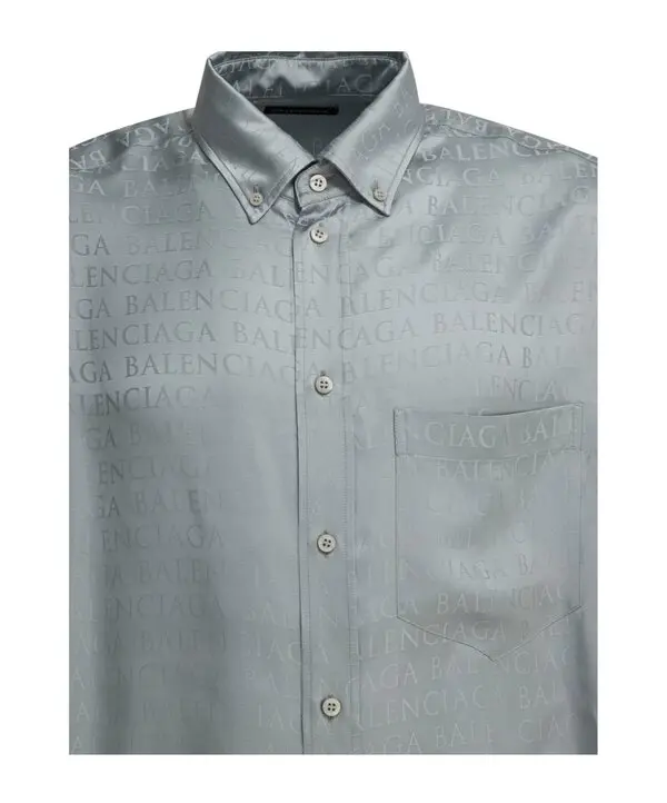 Balenciaga Monogrammed Long Sleeve Shirt - Grey