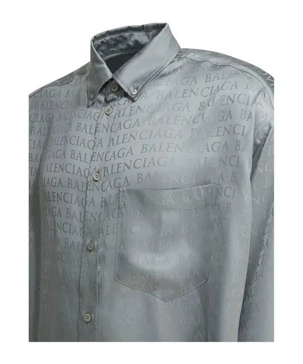 Balenciaga Monogrammed Long Sleeve Shirt - Grey