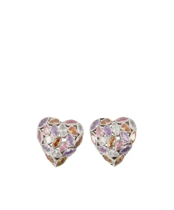 SELF-PORTRAIT Heart-shaped Earrings - White