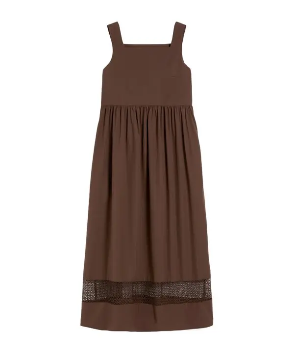 Max Mara Lace Trimmed Ankle-length Dress - Chocolate