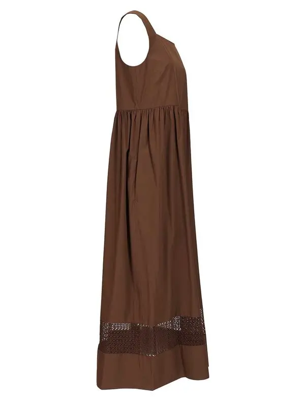 Max Mara Lace Trimmed Ankle-length Dress - Chocolate