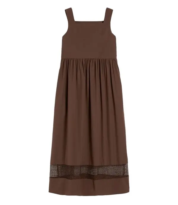 Max Mara Lace Trimmed Ankle-length Dress - Chocolate