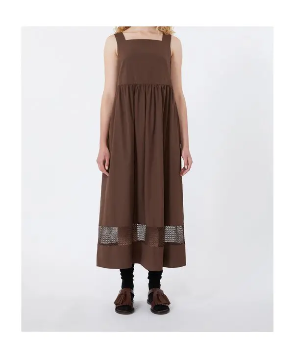 Max Mara Lace Trimmed Ankle-length Dress - Chocolate