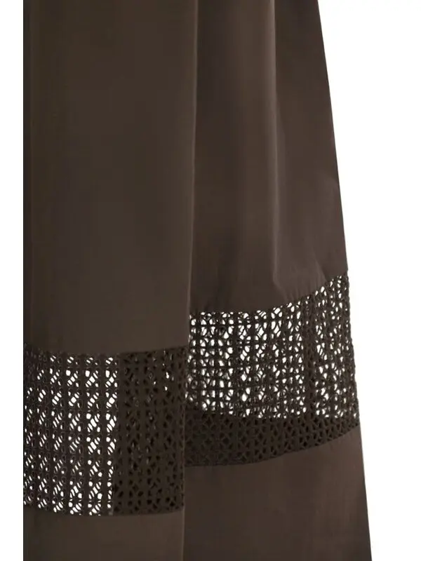 Max Mara Lace Trimmed Ankle-length Dress - Chocolate