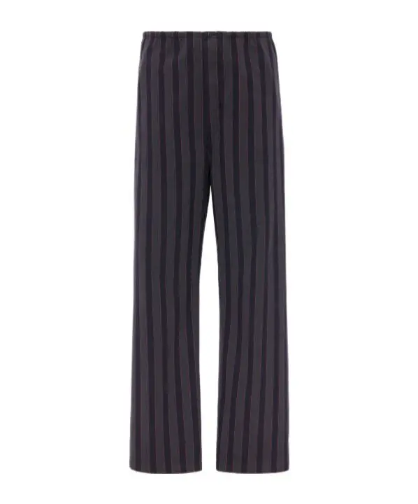 MAISON MARGIELA Striped Wide-leg Trousers - Black