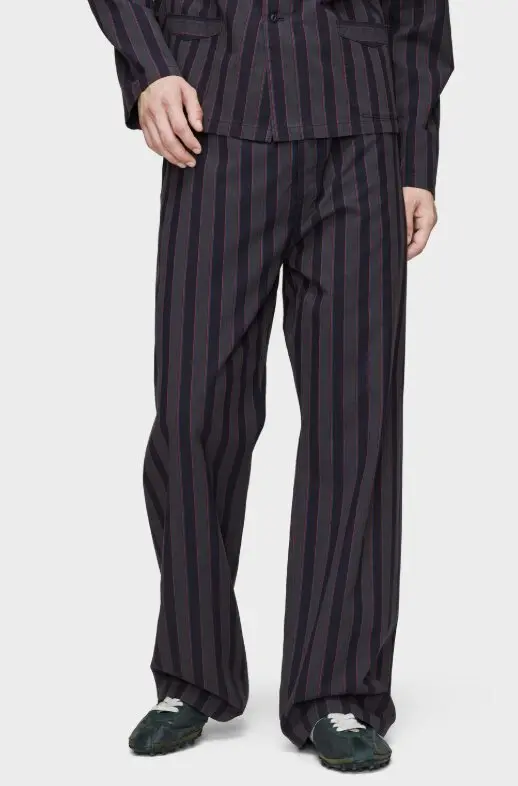 MAISON MARGIELA Striped Wide-leg Trousers - Black