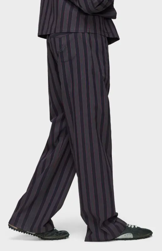 MAISON MARGIELA Striped Wide-leg Trousers - Black