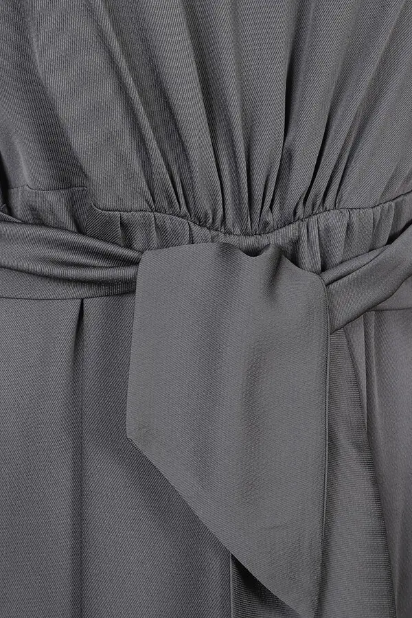 Emporio Armani Belted Maxi Dress - Gray