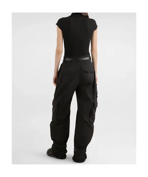 Dolce & Gabbana Ribbed Cropped Polo Knit Top