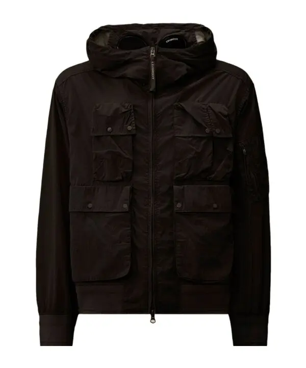C.P. COMPANY Chrome-r Goggle Hooded Jacket - Black