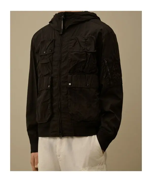C.P. COMPANY Chrome-r Goggle Hooded Jacket - Black