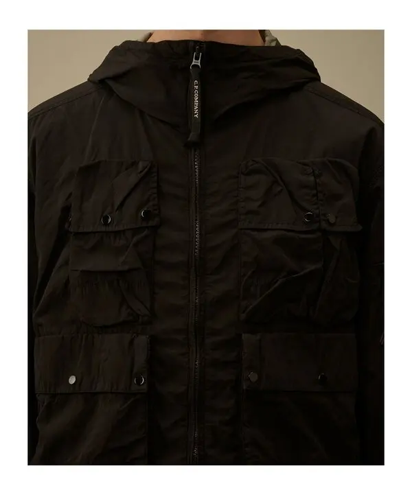 C.P. COMPANY Chrome-r Goggle Hooded Jacket - Black