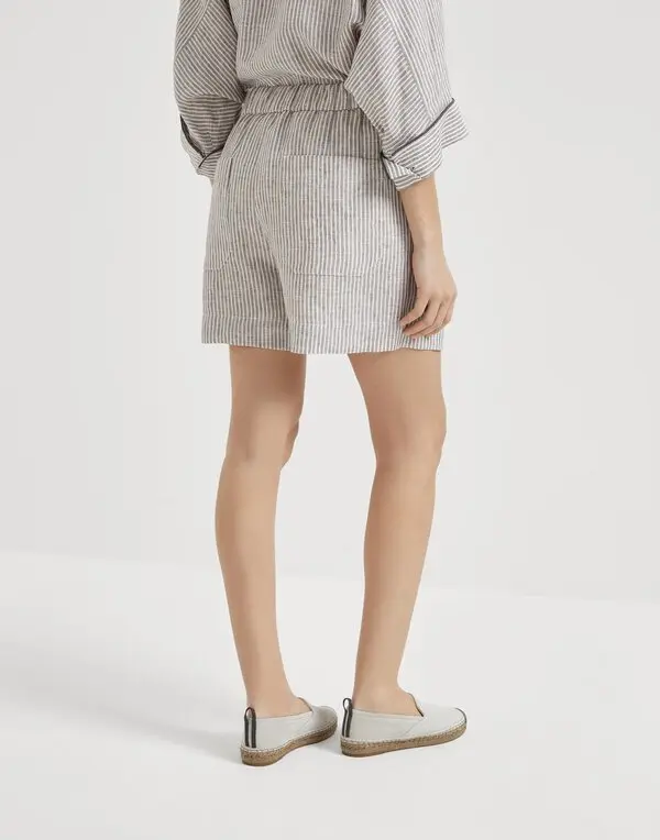 Brunello Cucinelli Striped Wide-leg Shorts