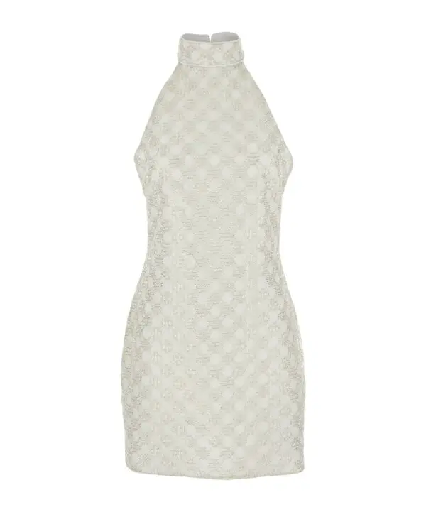ROTATE BY BIRGER CHRISTENSEN Sequinned Sleeveless Halterneck Dress - No