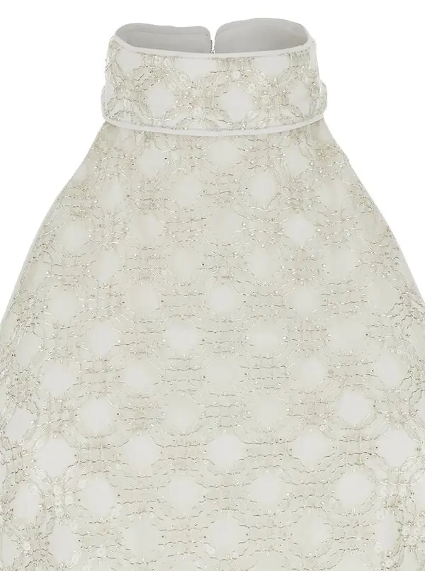 ROTATE BY BIRGER CHRISTENSEN Sequinned Sleeveless Halterneck Dress