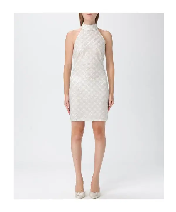 ROTATE BY BIRGER CHRISTENSEN Sequinned Sleeveless Halterneck Dress