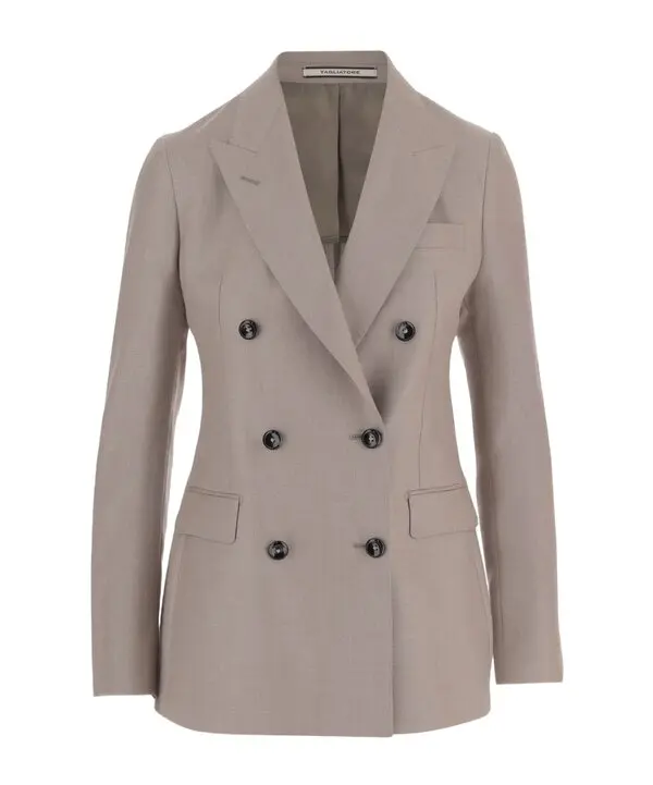 Tagliatore V-neck Double-breasted Blazer - Nude