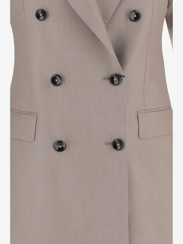 Tagliatore V-neck Double-breasted Blazer - Nude