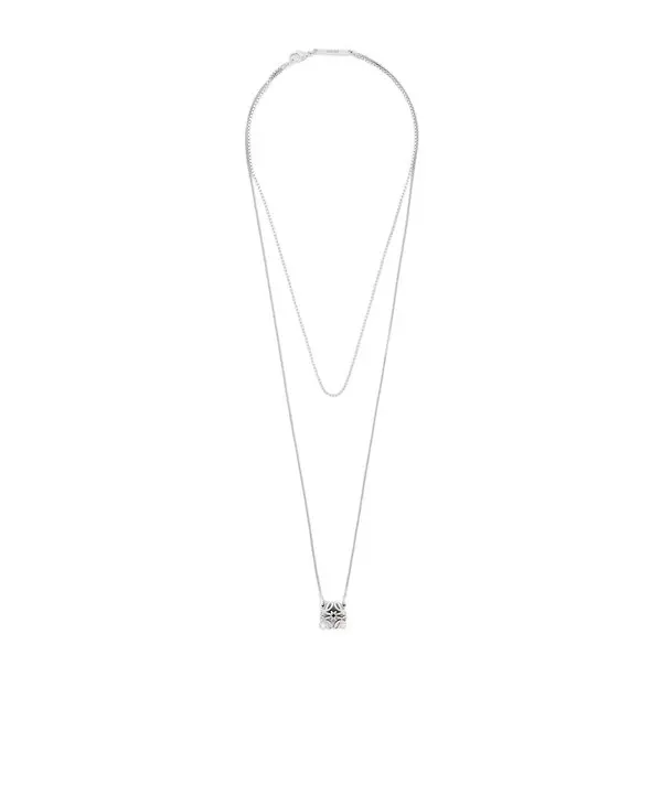 Loewe Anagram Bombe Double Chain Necklace - Silver