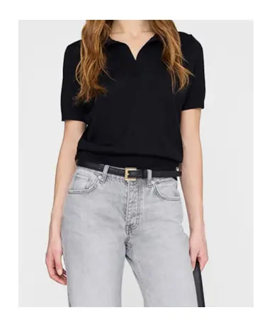 ANINE BING Fine-knit Polo Shirt
