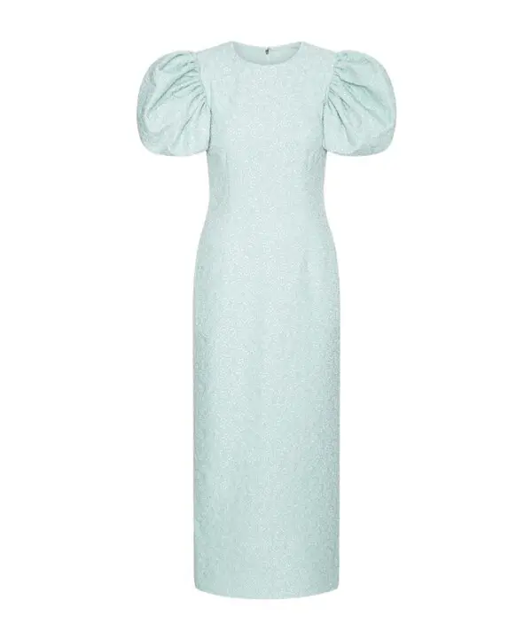 ROTATE BY BIRGER CHRISTENSEN Puff Sleeve Embossed Dress