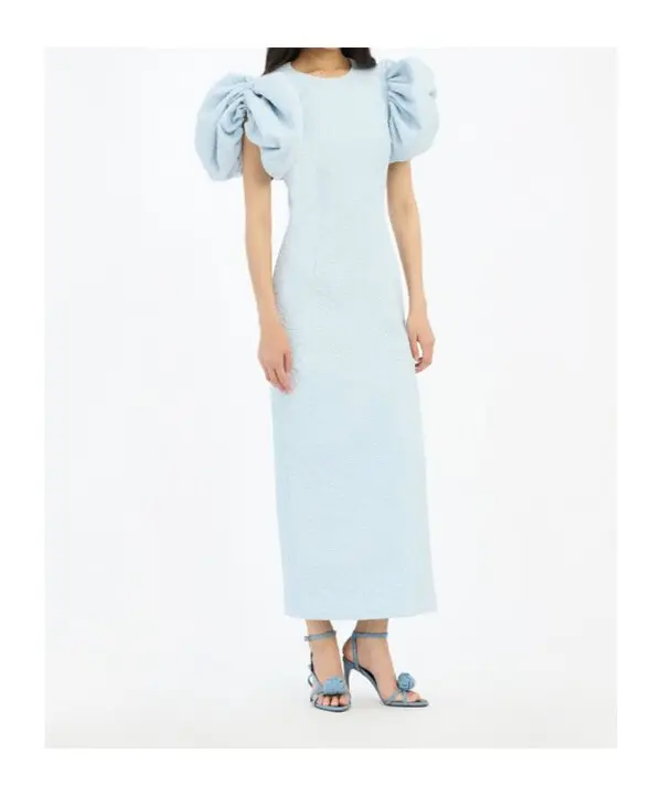 ROTATE BY BIRGER CHRISTENSEN Puff Sleeve Embossed Dress