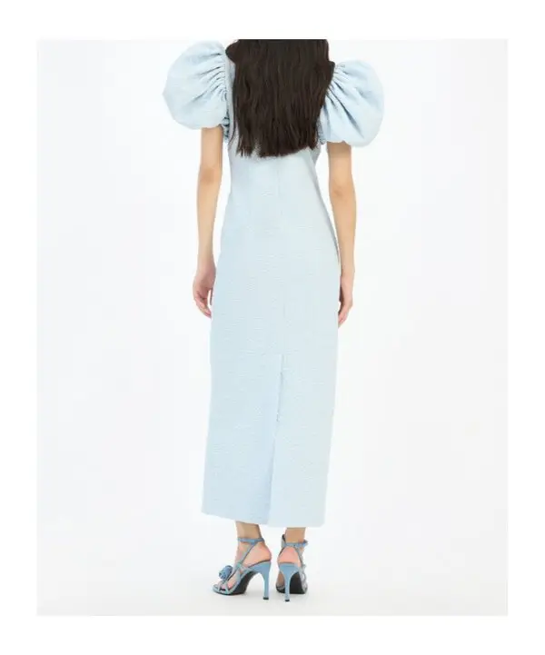 ROTATE BY BIRGER CHRISTENSEN Puff Sleeve Embossed Dress