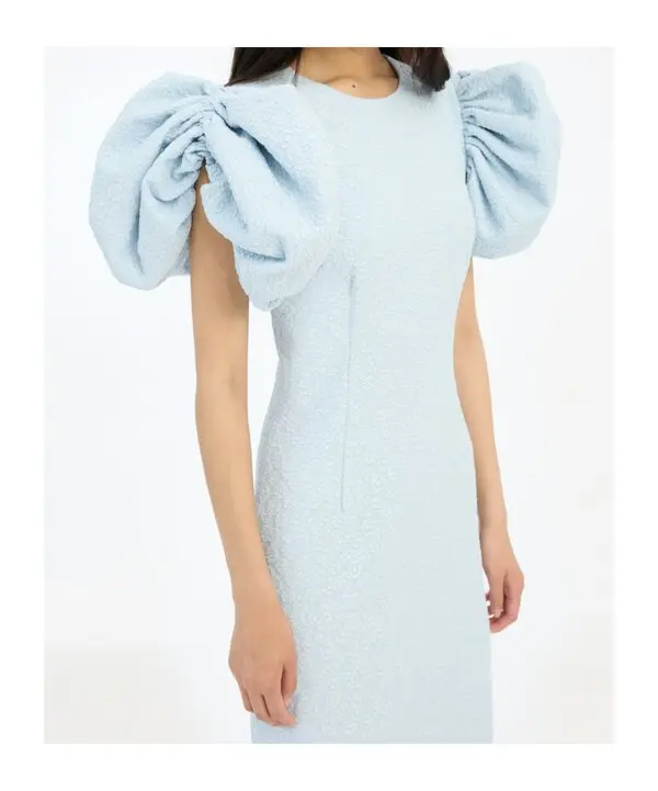 ROTATE BY BIRGER CHRISTENSEN Puff Sleeve Embossed Dress
