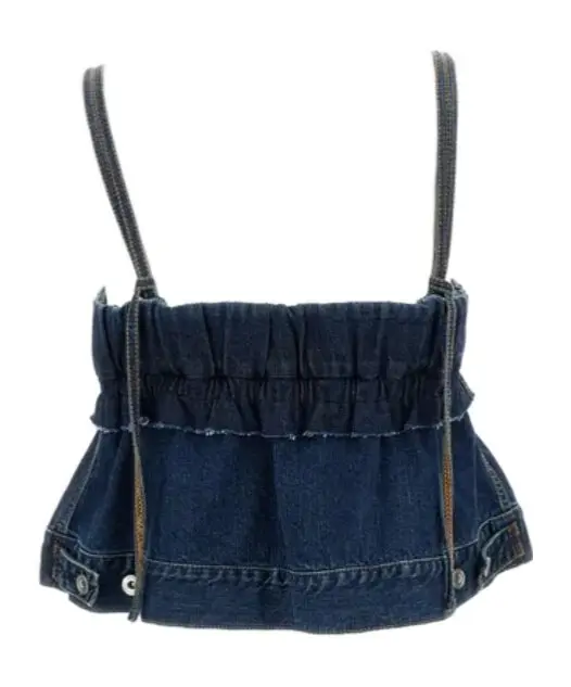 Sacai Cropped Denim Top With Spaghetti Straps