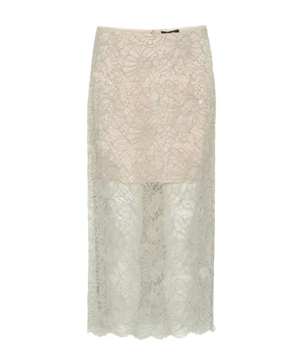 ROTATE BY BIRGER CHRISTENSEN Flower Mesh Pencil Skirt - Nude