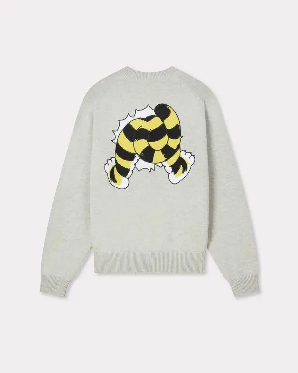Kenzo Wild Tiger Knitted Jumper - Light Gray