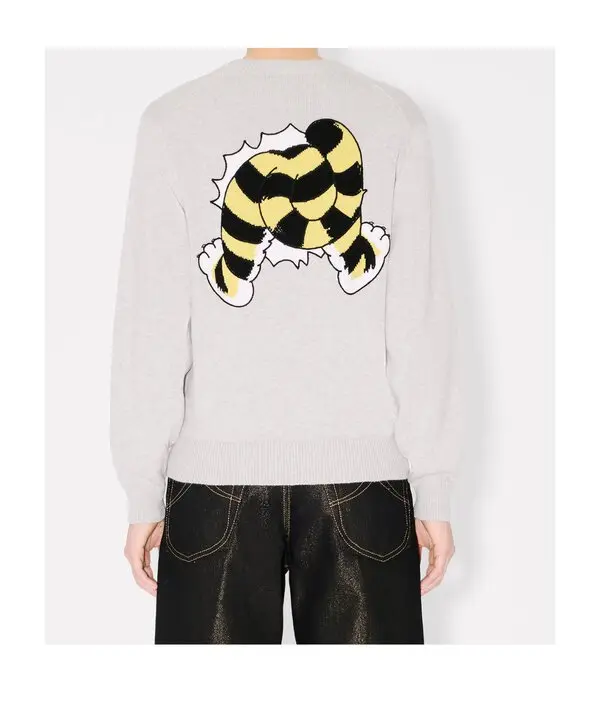 Kenzo Wild Tiger Knitted Jumper - Light Gray