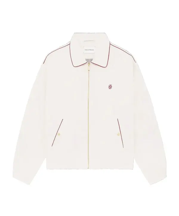 Drole De Monsieur Drôle De Embroidered Zip-up Blouson Jacket - Off White