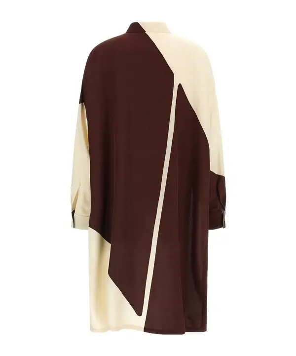 Alberta Ferretti Color-block Asymmetric Shirt - Brown