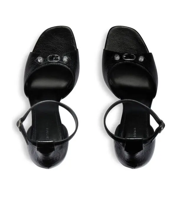 Balenciaga City Uptown Heeled Sandals - Black