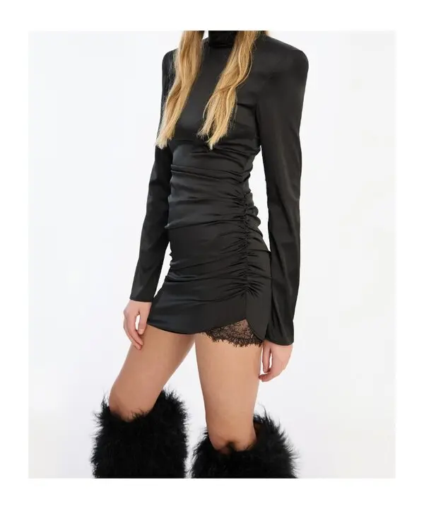 ROTATE BY BIRGER CHRISTENSEN Capsule Ruched Dress With Lace Trim