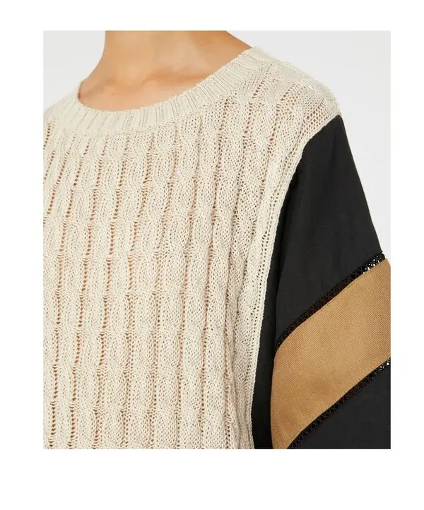 Max Mara Round Neck Sweater With Contrasting Cuffs