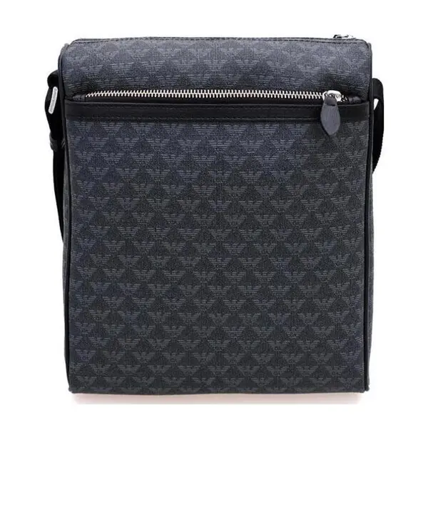 Emporio Armani Dark Gray Logo Satchel - Black