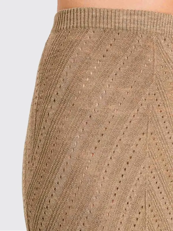 TWINSET Pointelle Knit Maxi Skirt - Brown