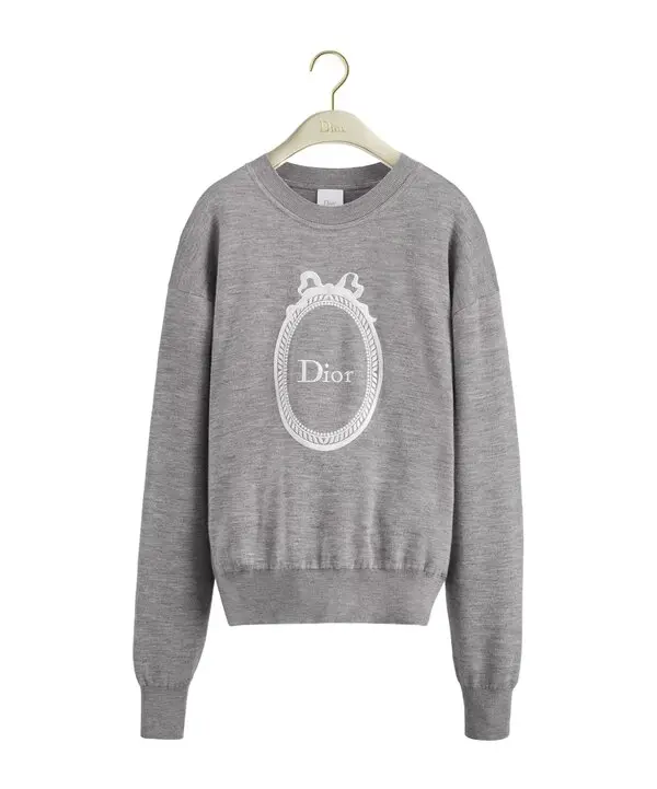 Dior Médaillon Embroidered Sweater - Gray