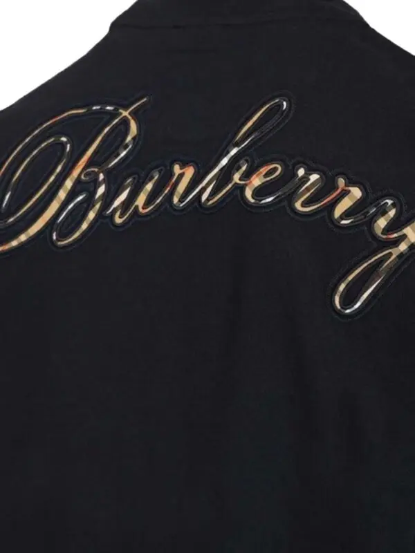 Burberry Logo Embroidered Crewneck T-shirt - Navy