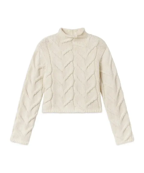 FRAME Cable-knit Roll-neck Sweater