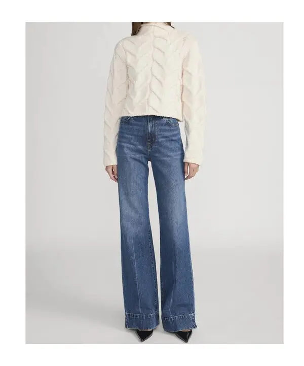 FRAME Cable-knit Roll-neck Sweater